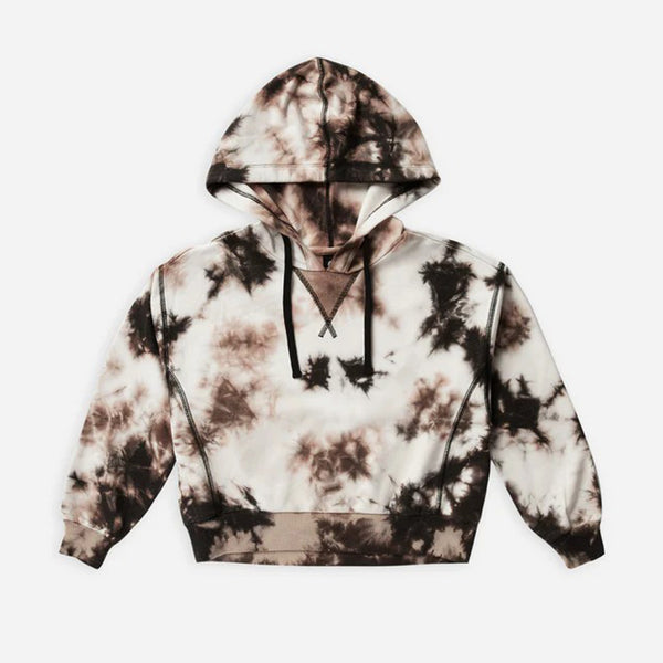 Cardiff Boxy Hoodie - Onyx Tie-Dye