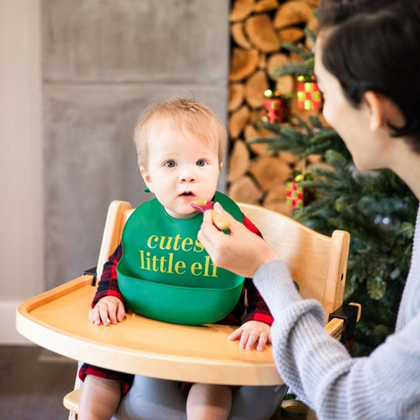 Christmas Elf Baby Silicone Bib Set