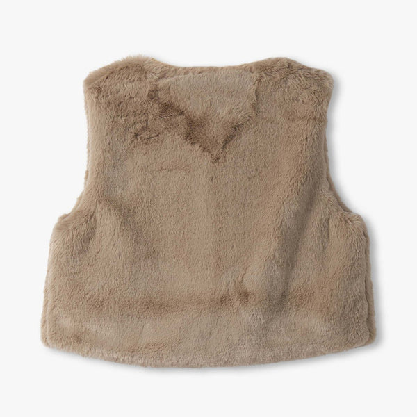Girls Cropped Faux Fur Vest