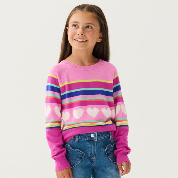 Girls Rainbow Heart Sweater