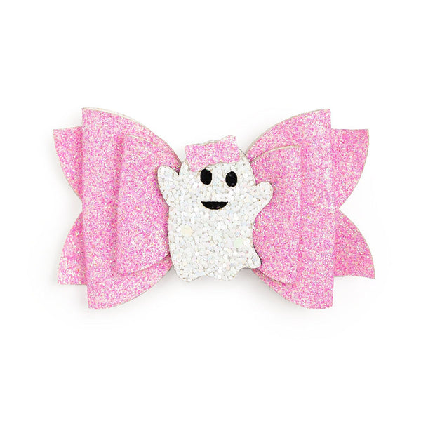 Girly Ghost Halloween Bow Clip