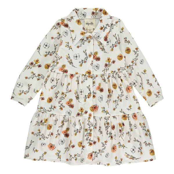Judy Dress In Cream And Autumn Ditsy Floral