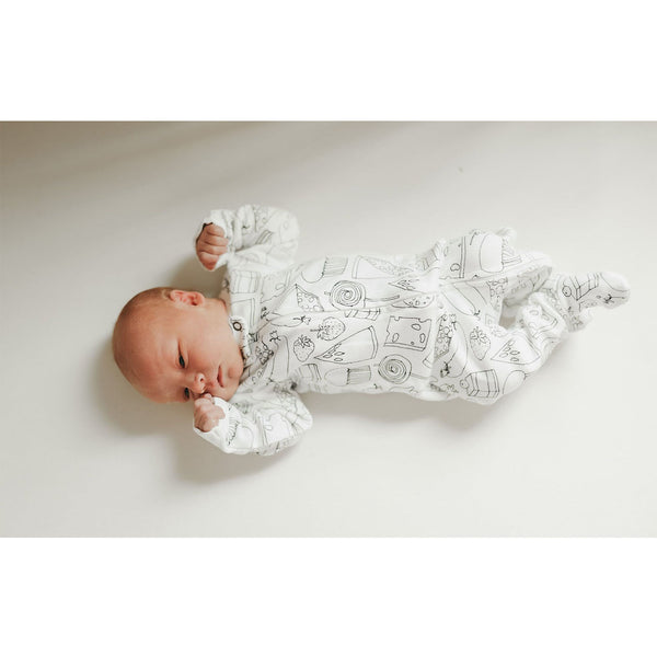 Organic 2-Way Zipper Footie In Snacks