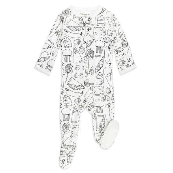 Organic 2-Way Zipper Footie In Snacks