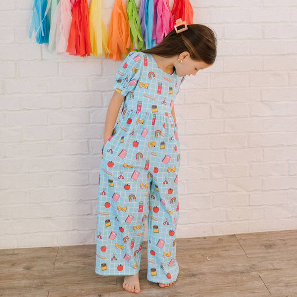 Puff Leggy Romper in Back To School