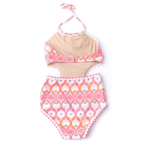 Summer Sorbet Girls Crochet Halter One Piece Swimsuit