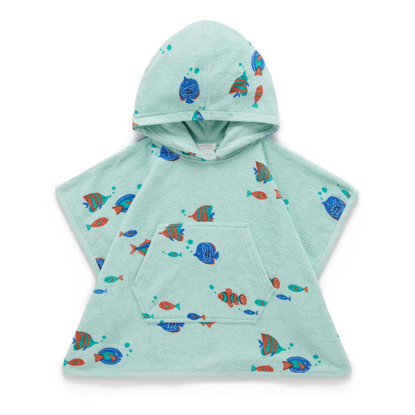 Towelling Poncho - Tropical Fish Print