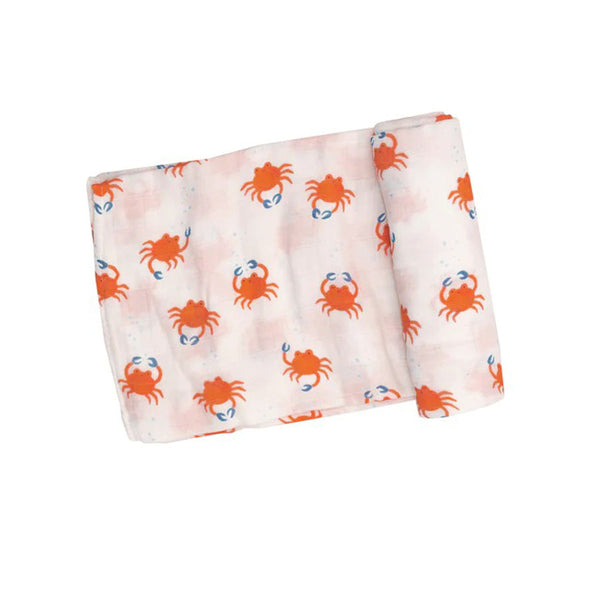 Cotton Muslin Swaddle Blanket - Crabby Cuties