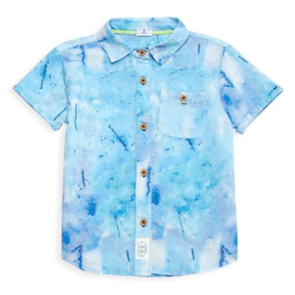 Adrian Shirt - Blue Splatter