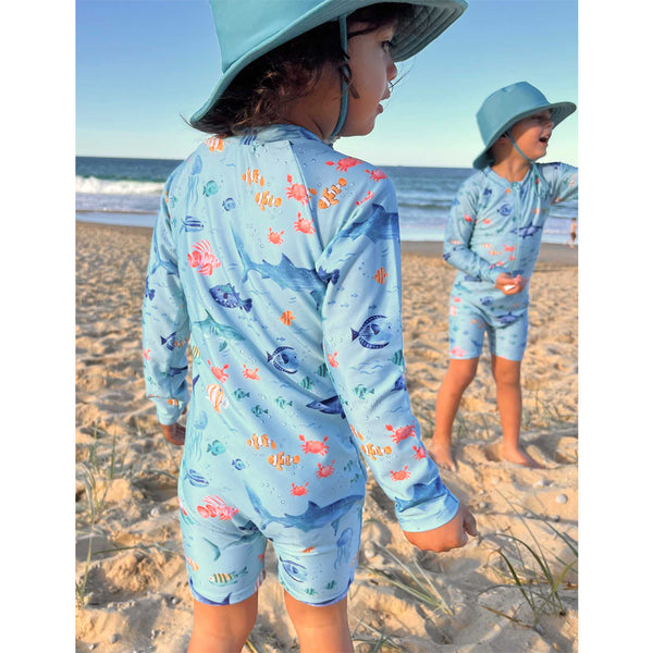 Long Sleeve Rashie Sunsuit Tropical Fish