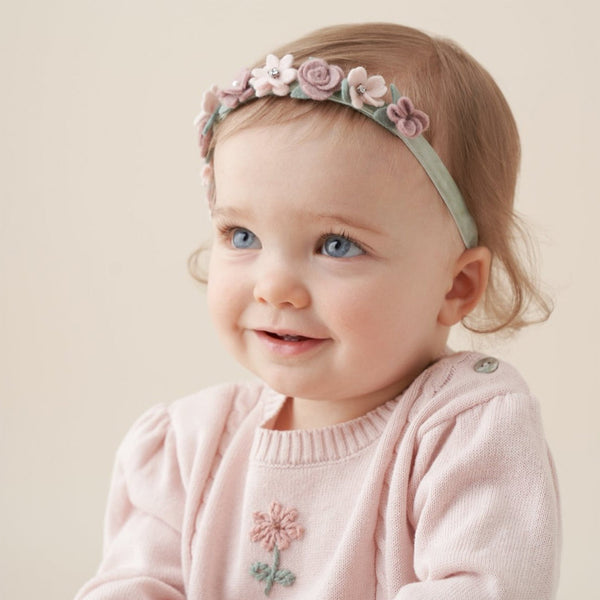 Rosette Floral Felt Baby Headand